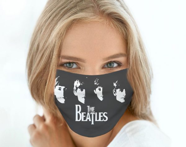 Mascarilla THE BEATLES de color Negro con Paul Mc Cartney / John Lennon ...