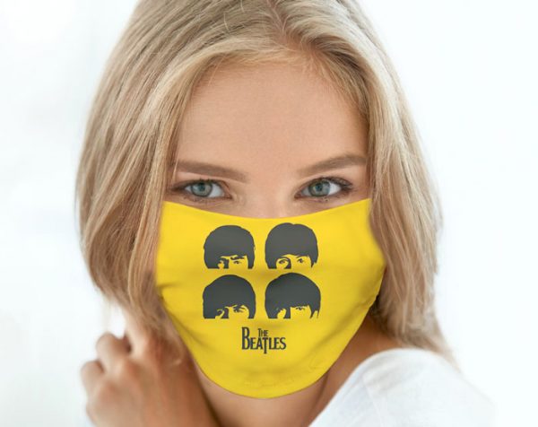 Mascarilla THE BEATLES de color Negro con Paul Mc Cartney / John Lennon ...